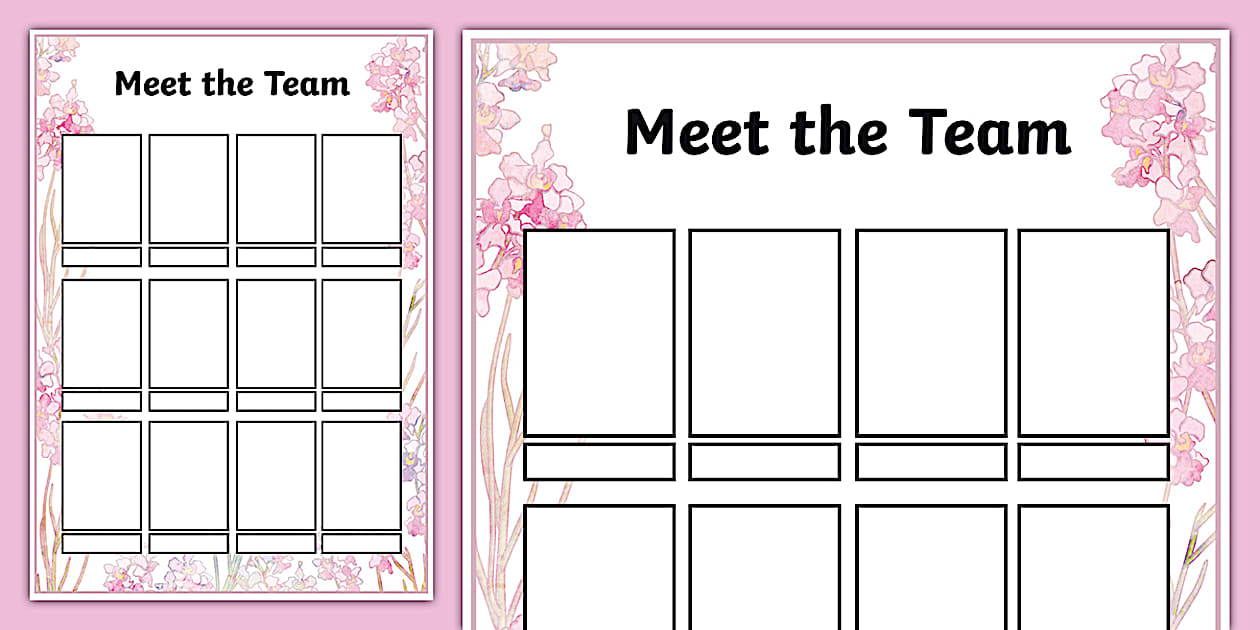 Meet the Team Orchid- Themed Editable Display Poster
