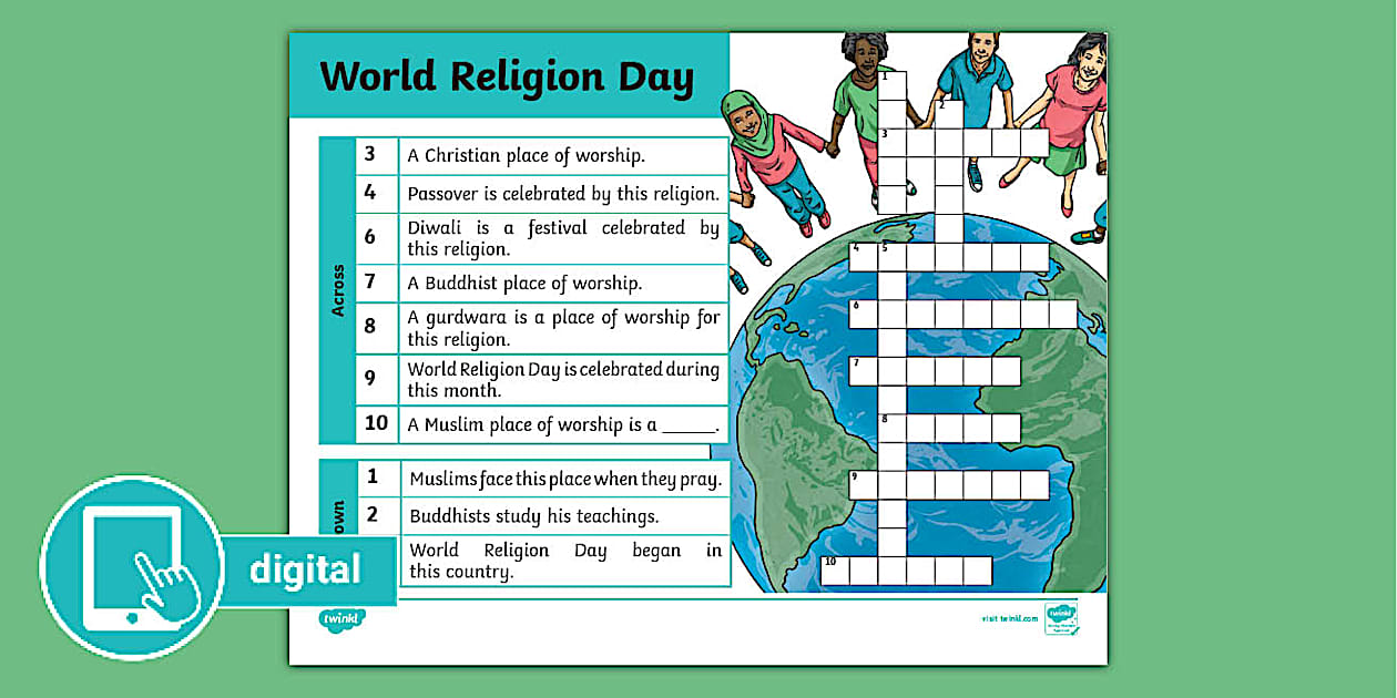 World Religions Crossword | World Religion Day | Twinkl USA