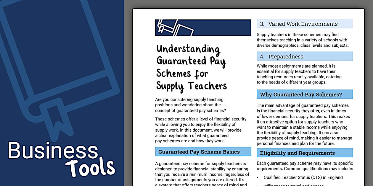 Understanding Guaranteed Pay Schemes for Supply Teachers