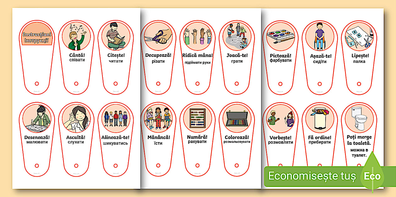 FREE! - Instrucțiuni – Evantai cu vocabular român-ucrainean