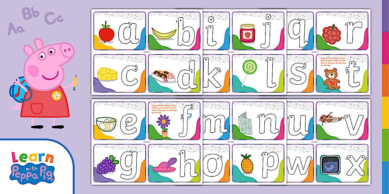 FREE! - Peppa Pig: Lowercase Letter Alphabet Flash Cards