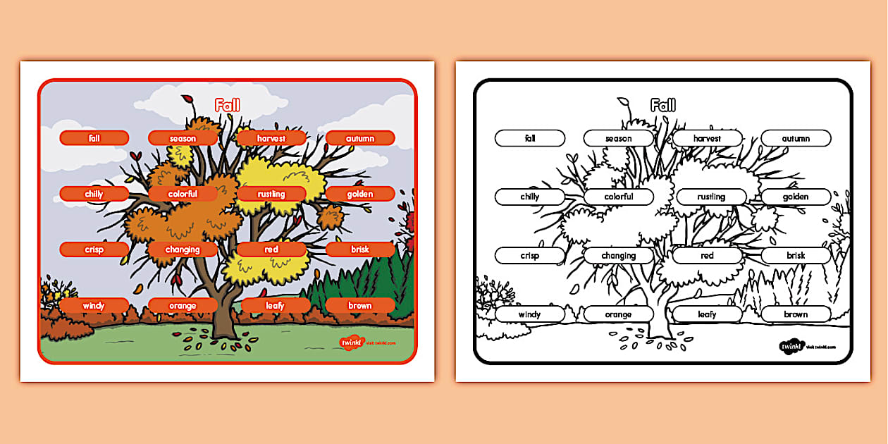 Fall Season Synonym Word Mat | Seasons Vocabulary | ELA