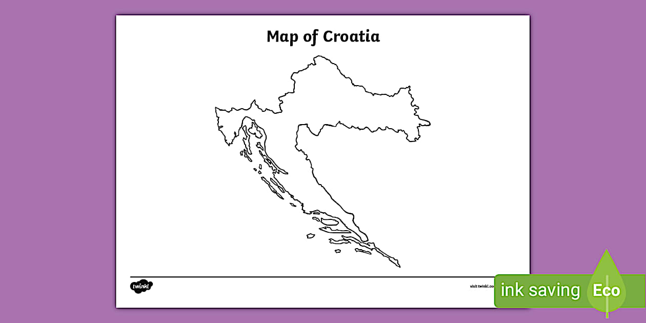 Croatia Map Colouring Page (creat de profesori) - Twinkl