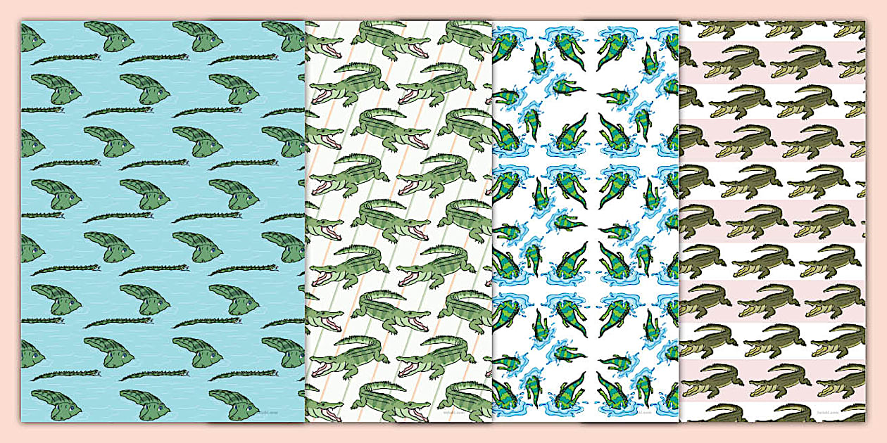 Crocodile Pattern Paper (teacher made) - Twinkl