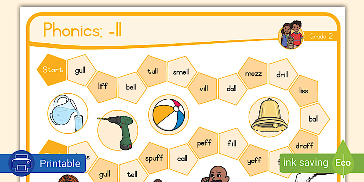 Grade 2 Phonics: ll Printable Game (teacher made) - Twinkl