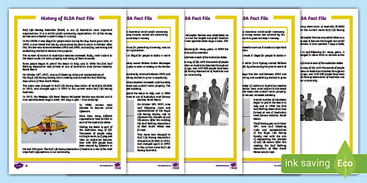 History of Surf Life Saving Australia Differentiated Reading Comprehension