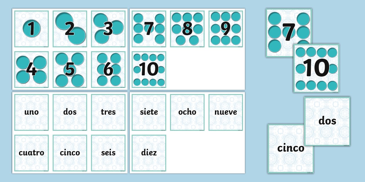 👉 Spanish Numbers 1-10 Matching Card Game - Twinkl