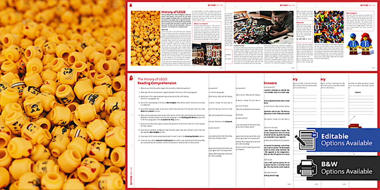 The History of LEGO Reading Comprehension Pack - Twinkl