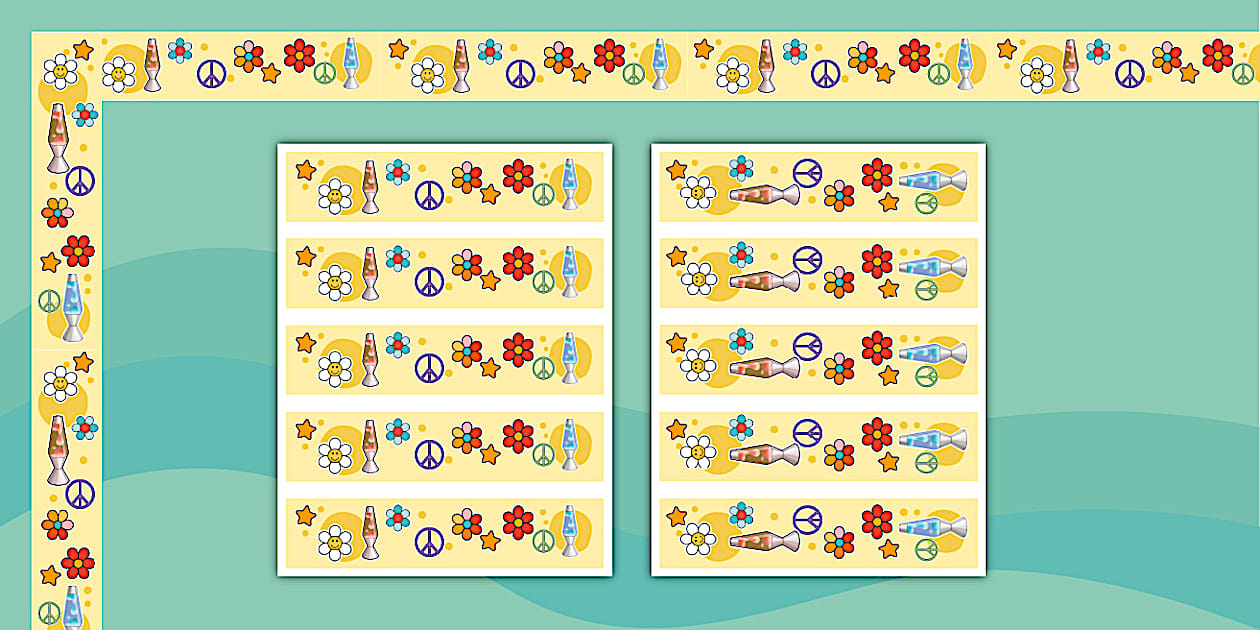 70s Groovy Bulletin Board Borders (teacher made) - Twinkl