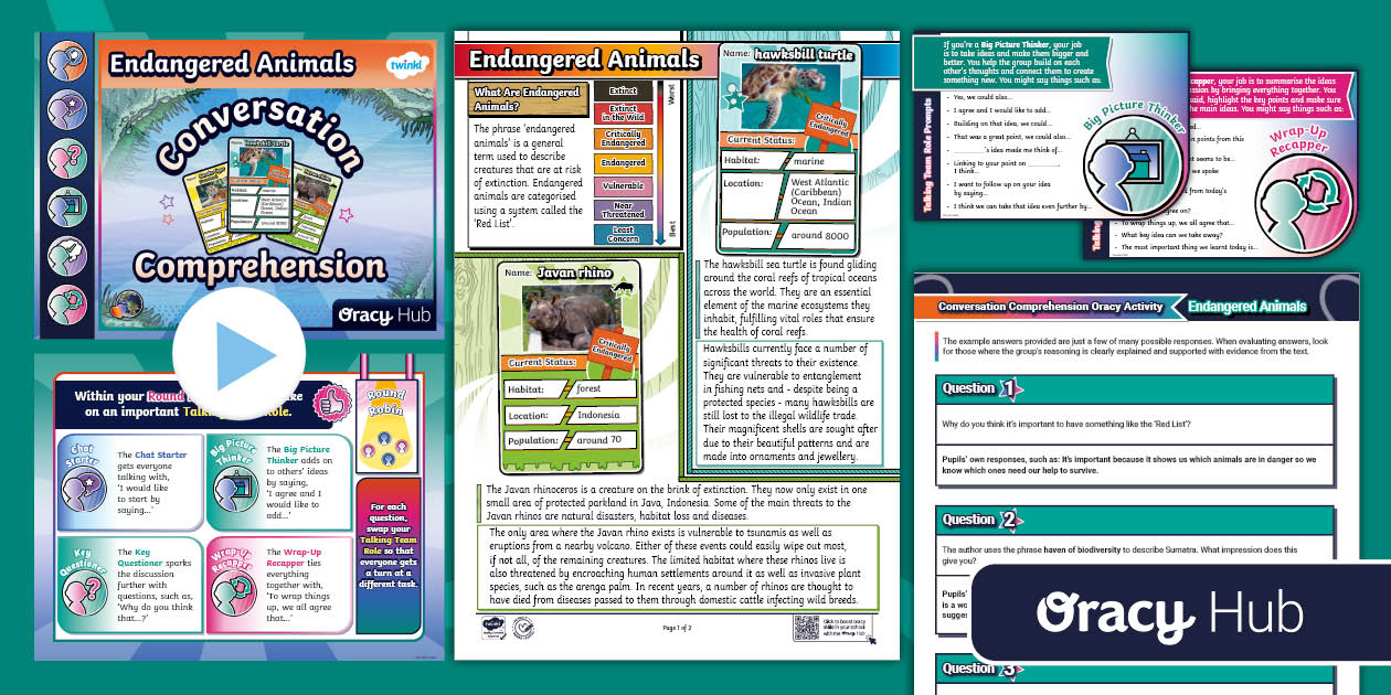 LKS2 Endangered Animals Conversation Comprehension Oracy Activity