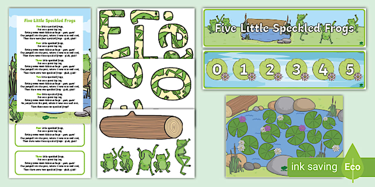 Five Little Speckled Frogs Ready-Made Display Pack - Twinkl