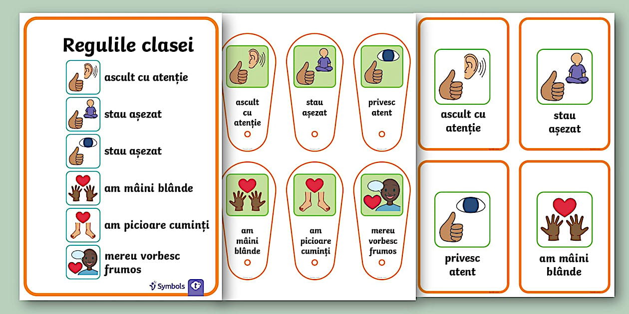 Regulile clasei/grupei – Diferite planșe Twinkl Symbols