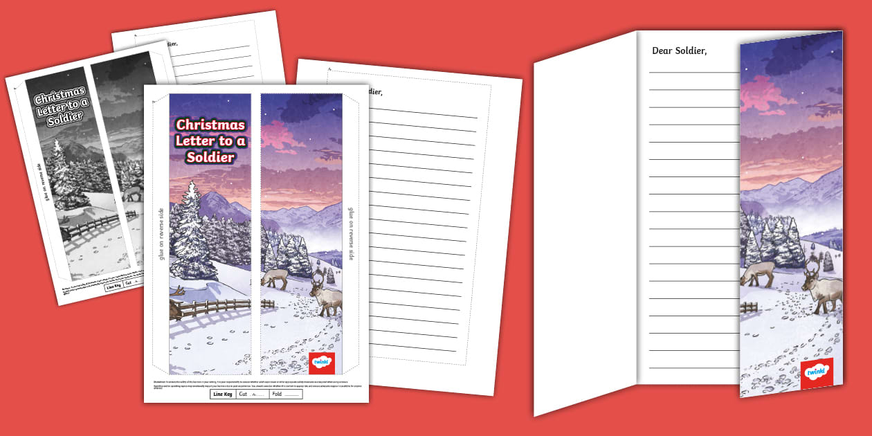 Christmas Letter to a Soldier Folding Writing Template