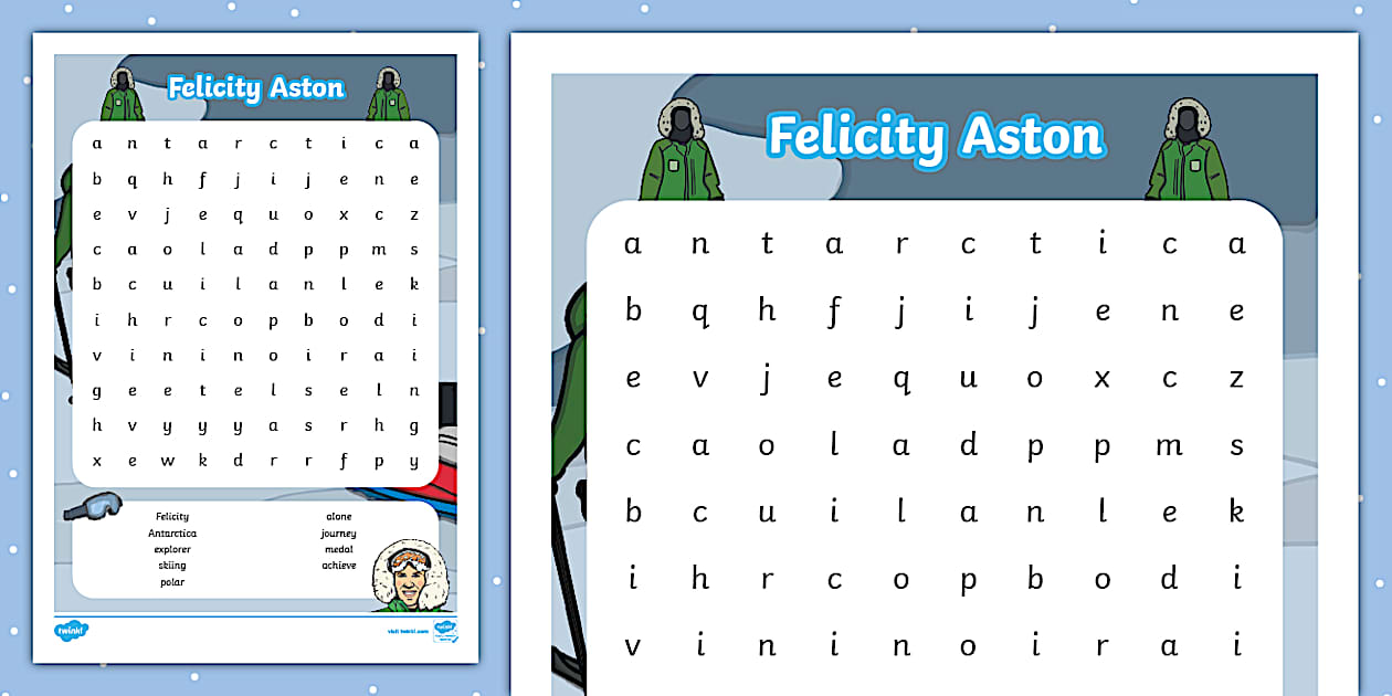 Felicity Aston Word Search (teacher made) - Twinkl