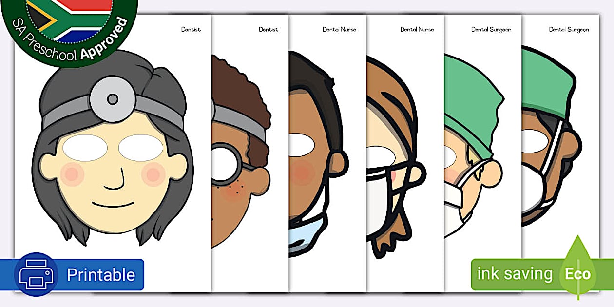 Dentist Role Play Masks (teacher made) - Twinkl