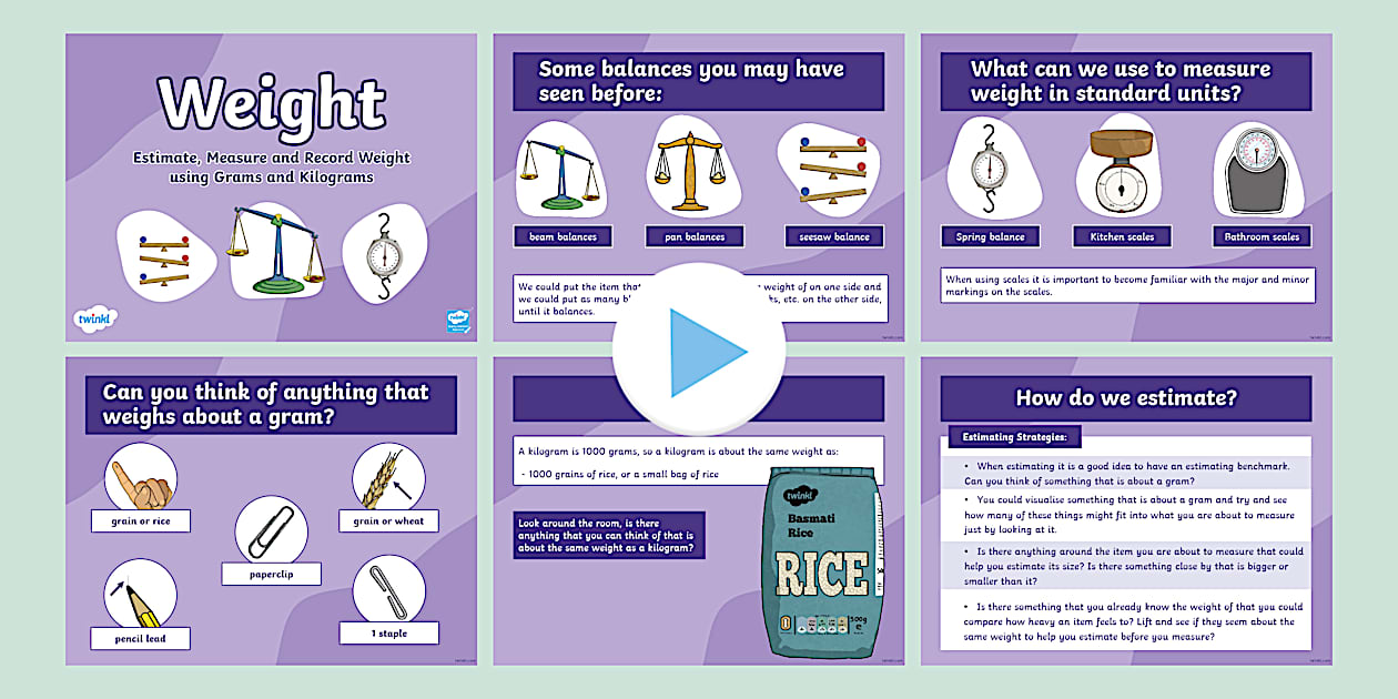 Weight: Grams and Kilograms PowerPoint (teacher made)