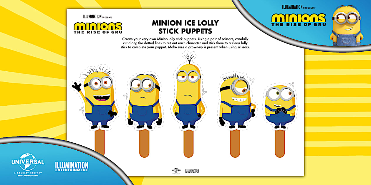 FREE! - Minions Puppets | Universal Studios Resources | Twinkl