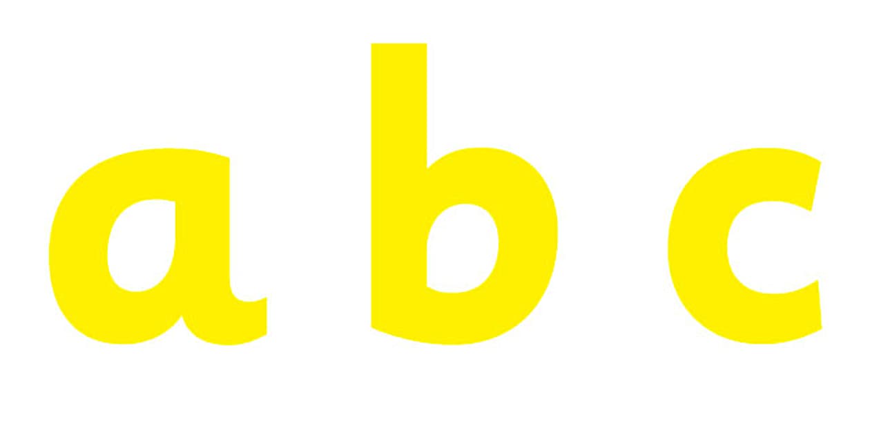 Cursive Display Lettering & Symbols (Pure Yellow)