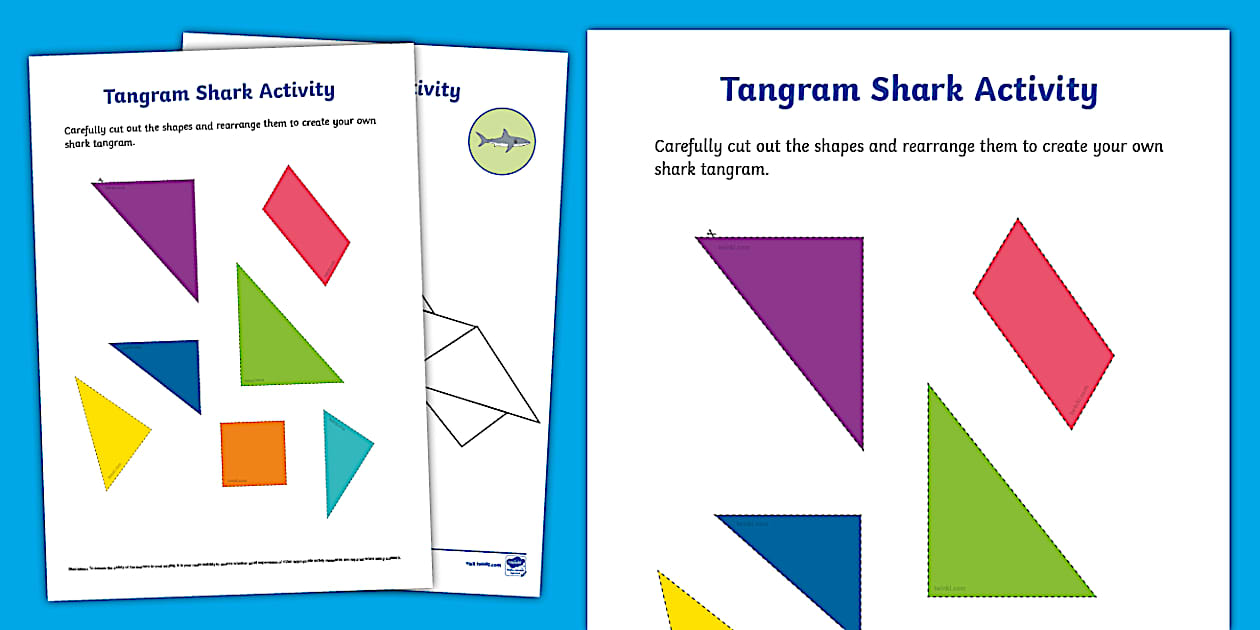 👉 Shark Tangram Puzzle Activity