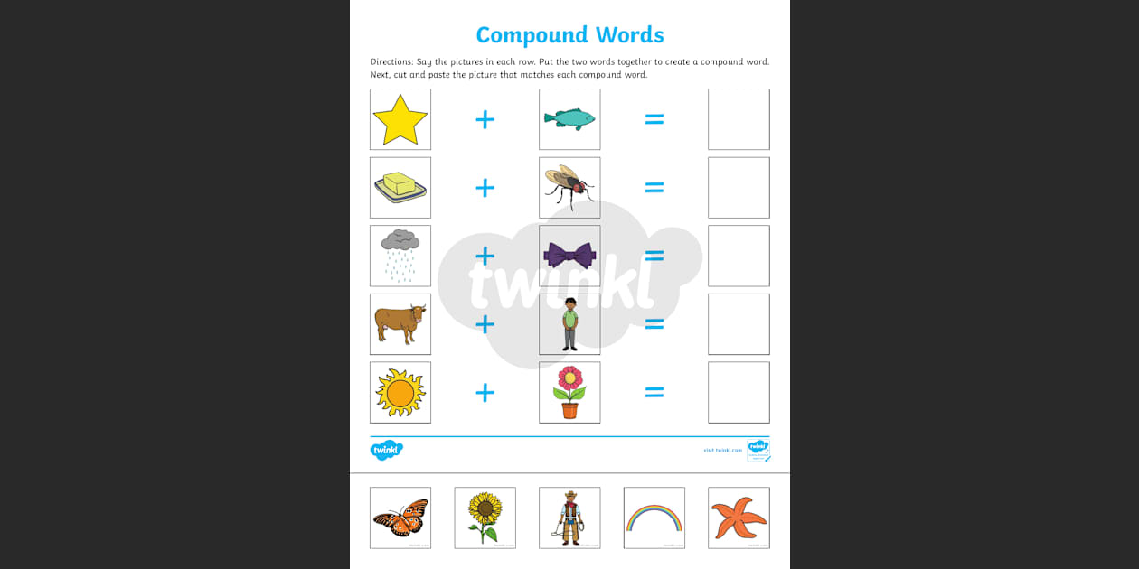 first grade compound words