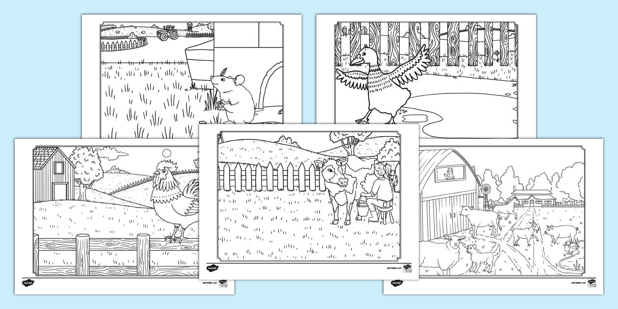 Mindfulness Farm Animals Colouring Sheets (teacher made)