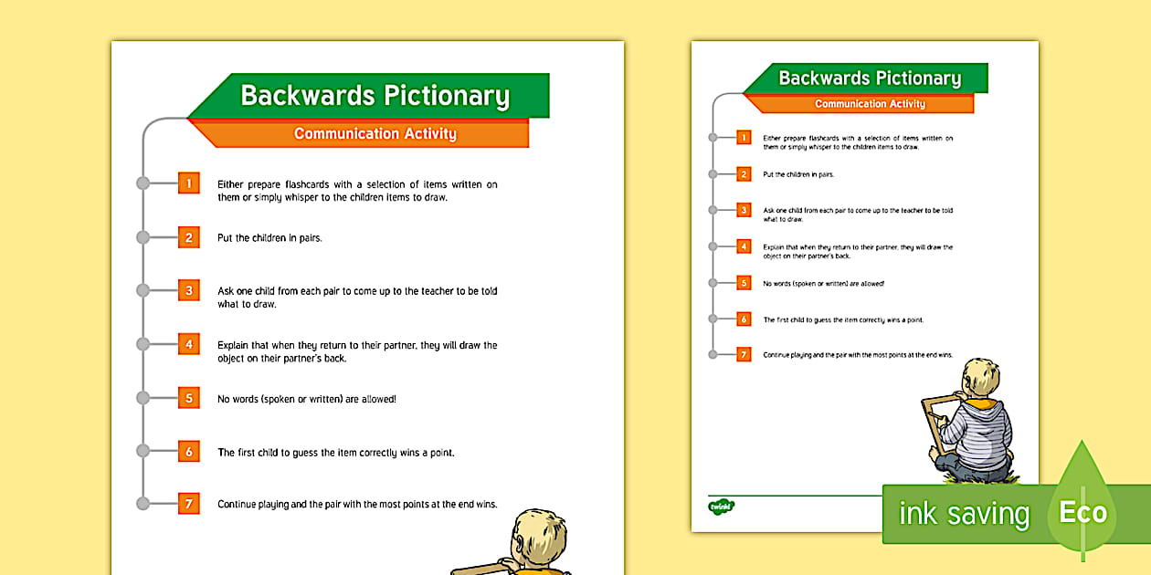 Reverse Pictionary Team Building Activity - Twinkl Resources