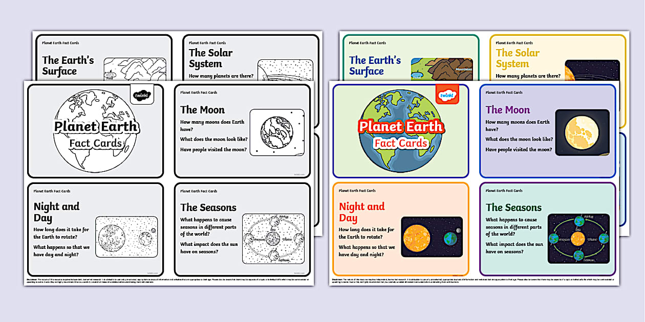 Planet Earth Fact Cards Template (teacher made) - Twinkl