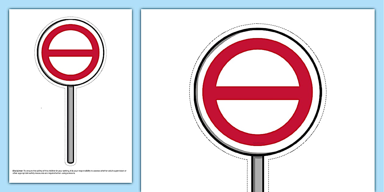 Stop Sign Emoticon Cut Out (Teacher-Made) - Twinkl