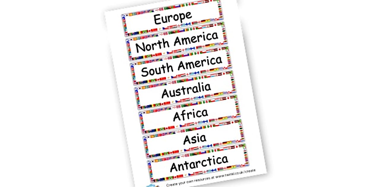 Continent Labels (teacher made) - Twinkl