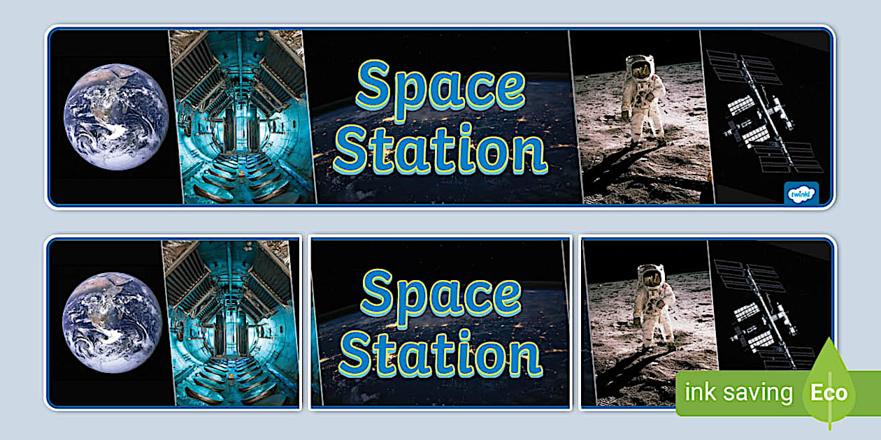 Space Station Photo Display Banner - Twinkl