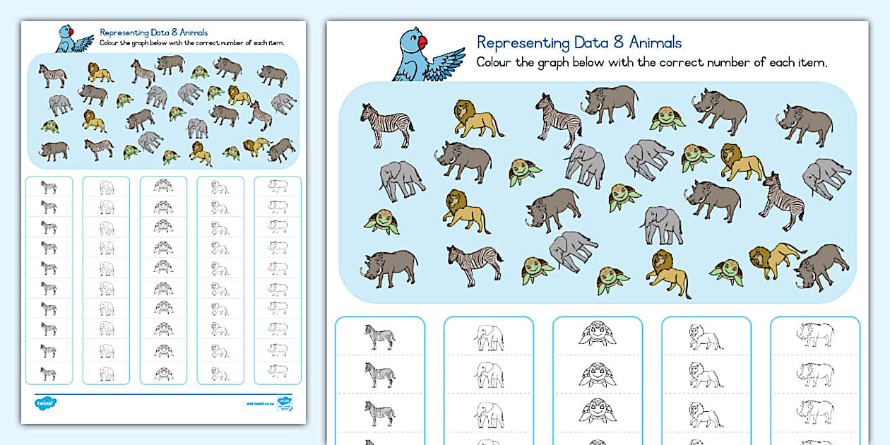 Grade 1 Data Handling: Representing Data - Animals - Twinkl