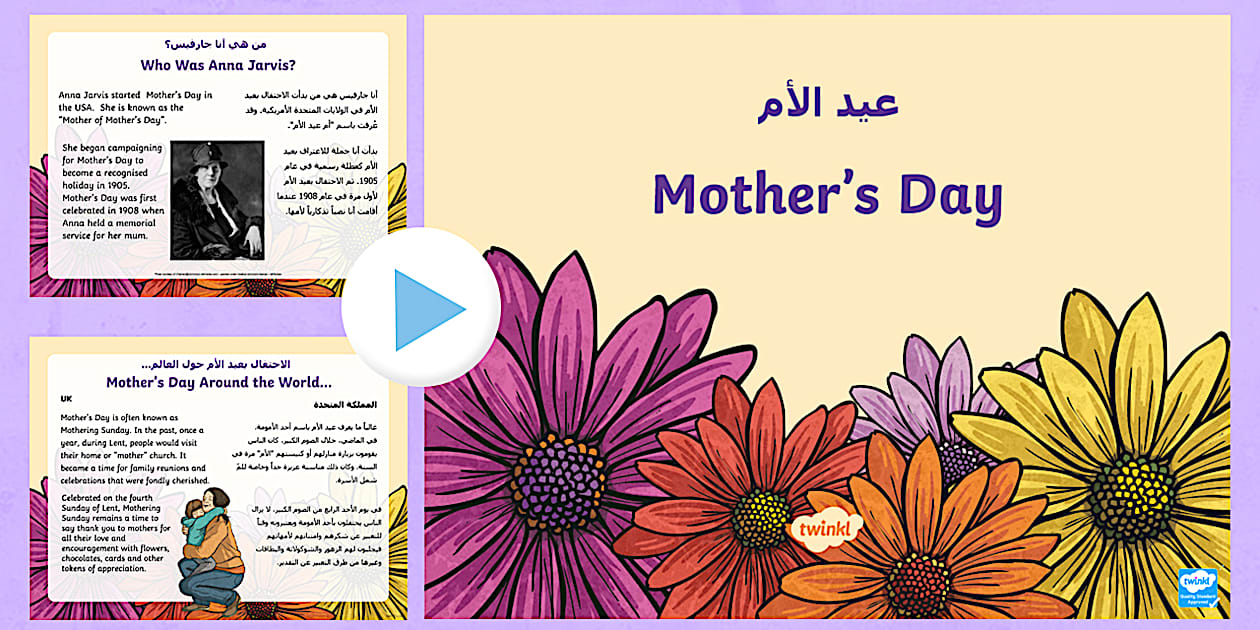 Mother's Day PowerPoint Arabic/English - Twinkl