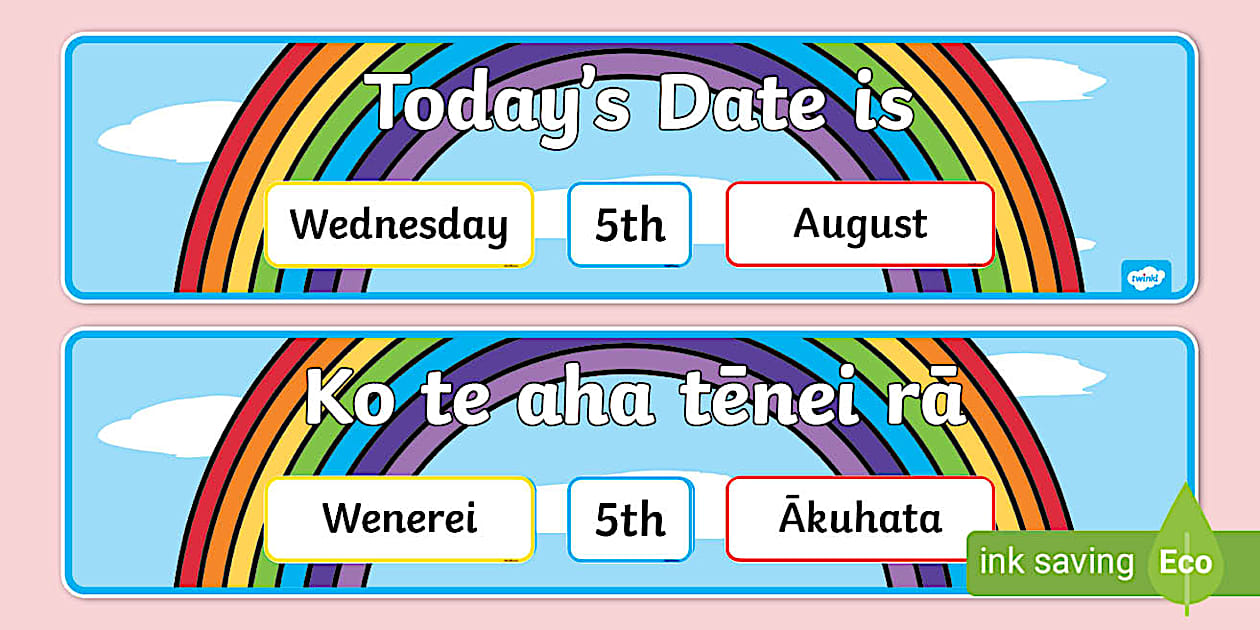 Bilingual Daily Wall Calendars Template | Māori & English