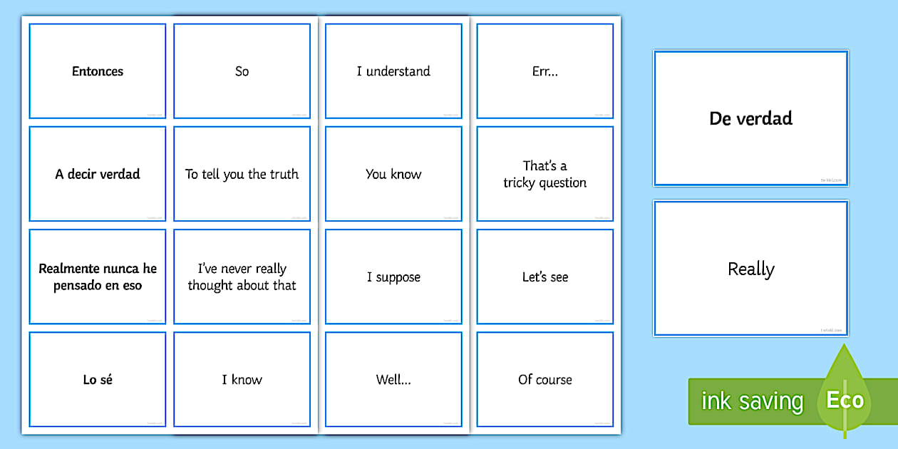 Spanish Conversation Gap Fillers Matching Cards - Twinkl