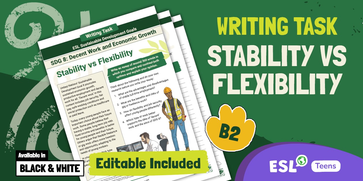 ESL SDG 8: Writing Task