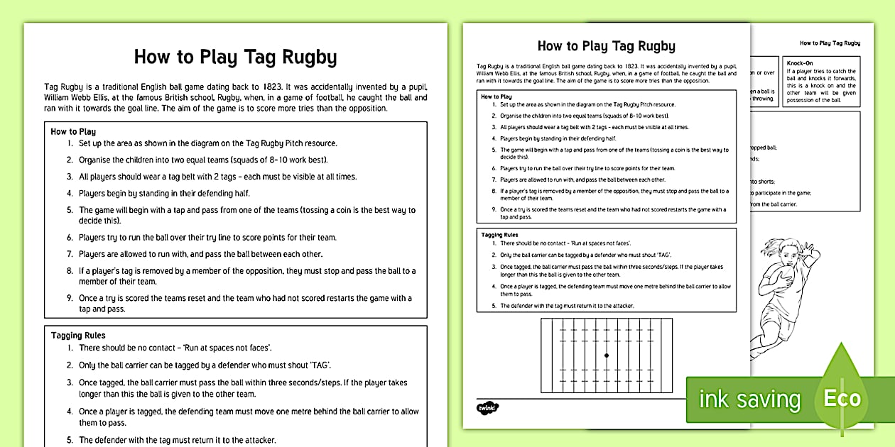 How to Play Tag Rugby Adult Guidance - Twinkl