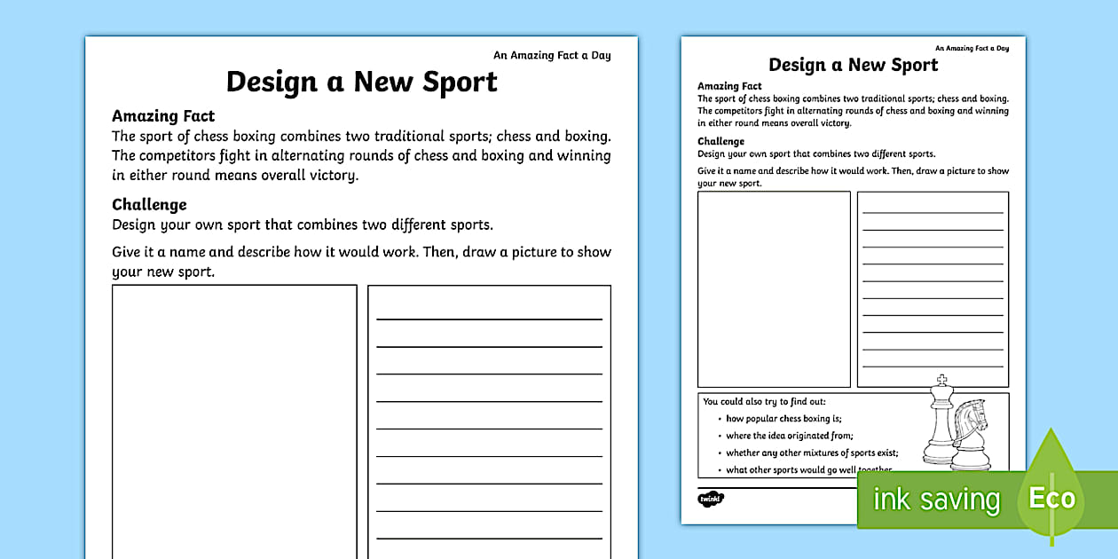 Editable Design a New Sport Worksheet (teacher made)