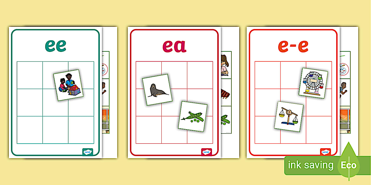 Alternative Long 'ee' Sorting Cards Activity (teacher made)