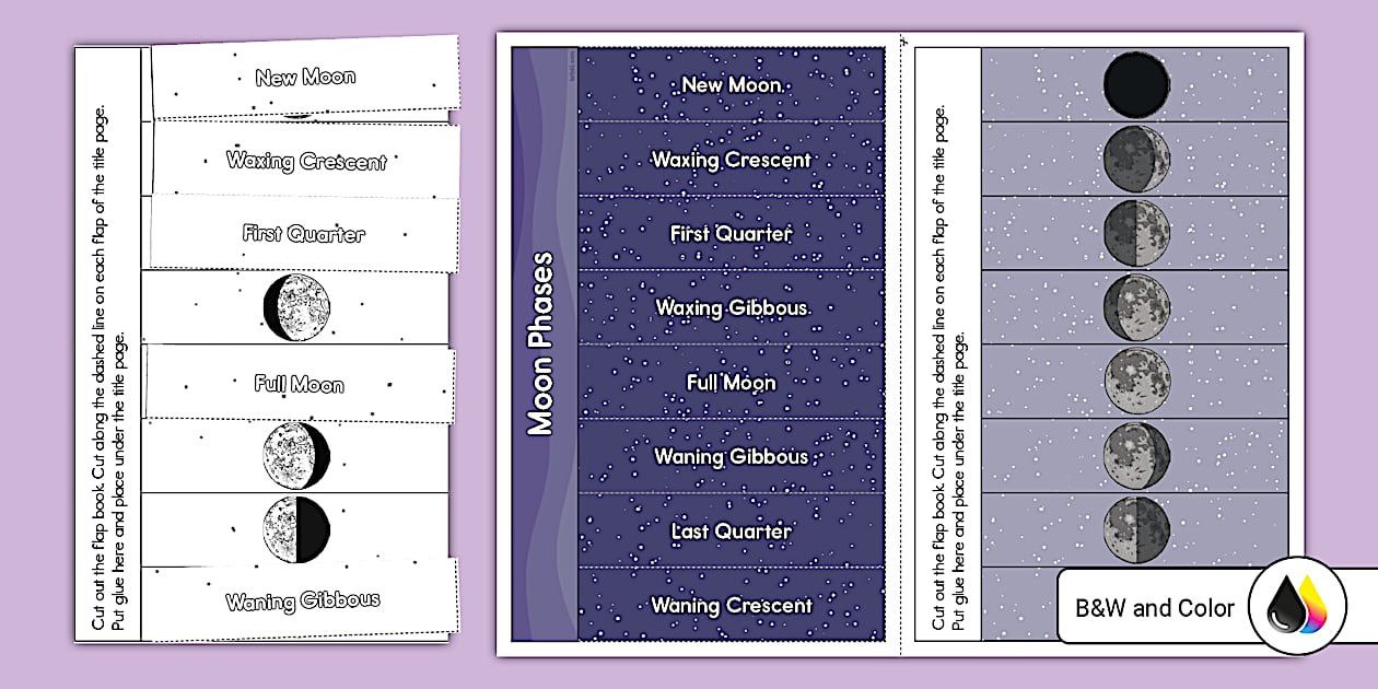 Printable Moon Phases Flip Book for K-2nd Grade | Twinkl USA