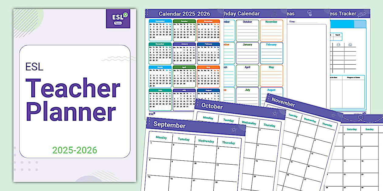 ESL Teacher Planner 2025-2026 (teacher made) - Twinkl