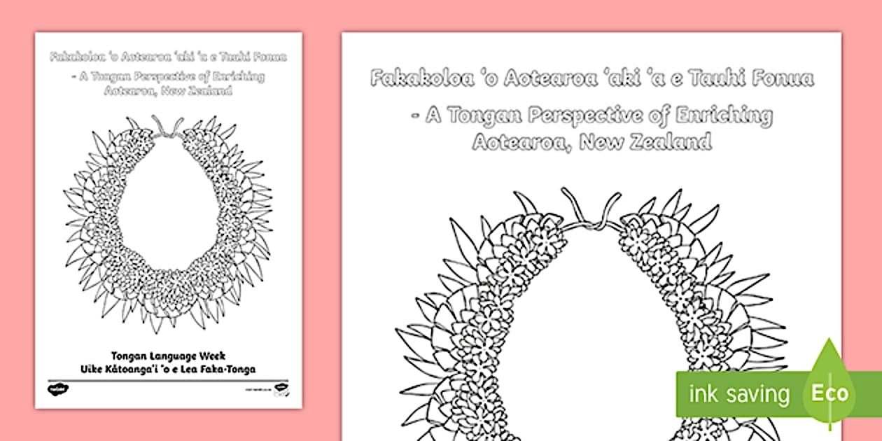 Tongan Language Week Colouring Page (teacher made) - Twinkl