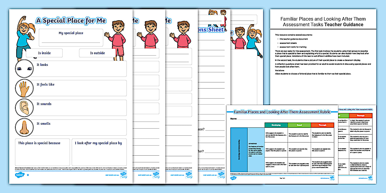 Familiar Places and Looking After Them Assessment Tasks