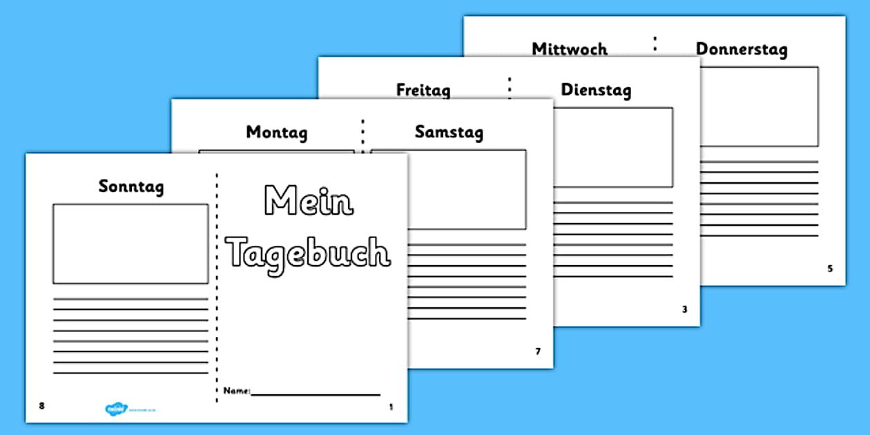 Mein Tagebuch Writing Frame German (teacher made) - Twinkl