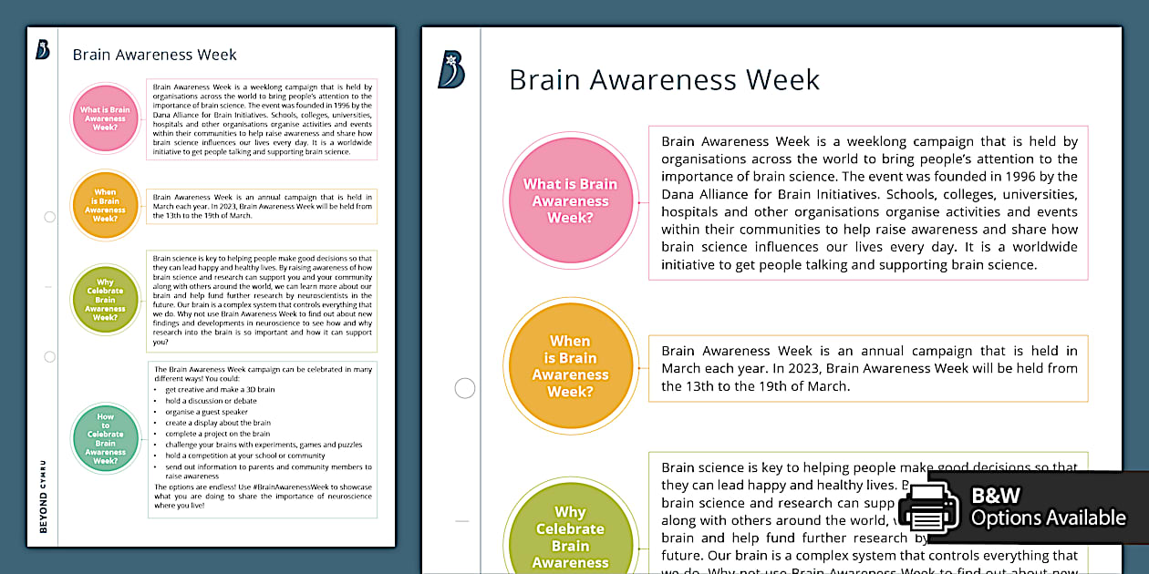Brain Awareness Week Infographic (Teacher-Made) - Twinkl