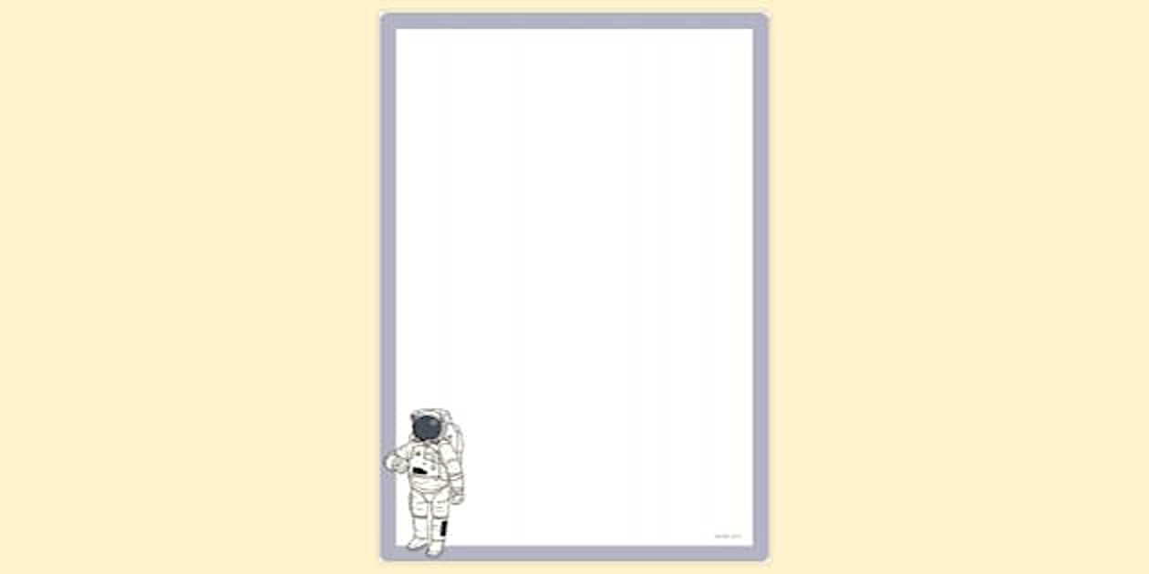 Simple Blank Astronaut Front Page Border | Twinkl - Twinkl