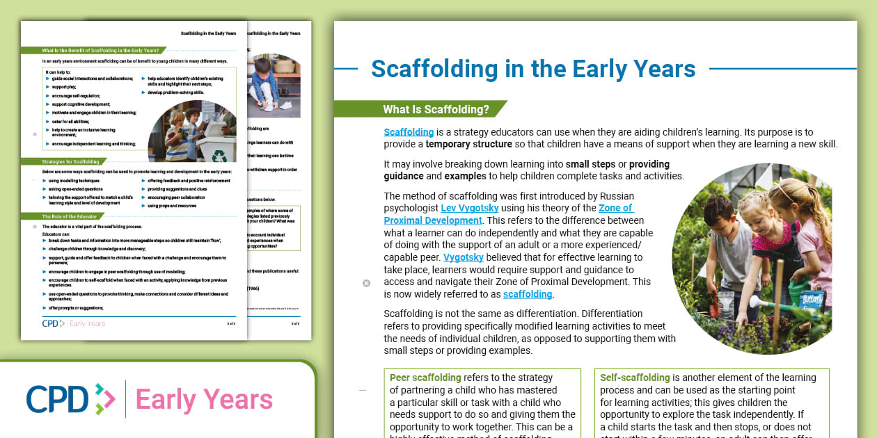 Scaffolding in the Early Years | Handout - Twinkl