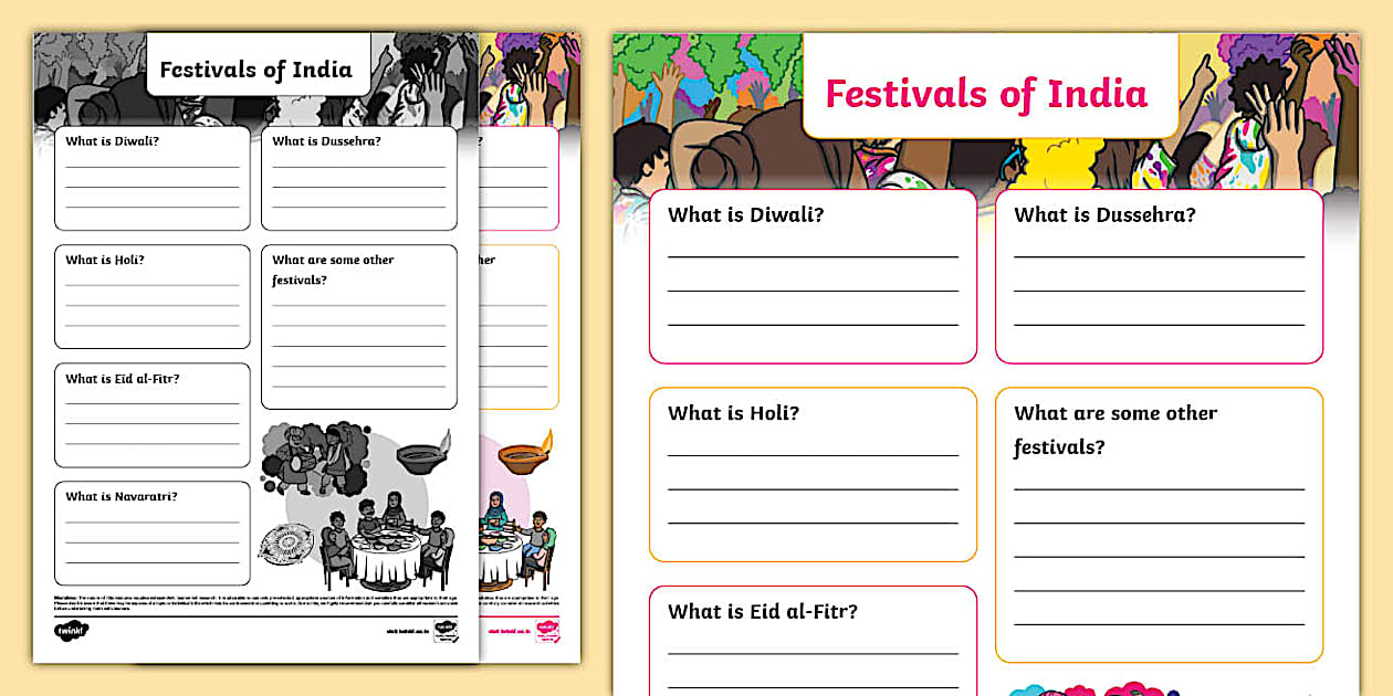 Festivals of India Fact File Template - Twinkl