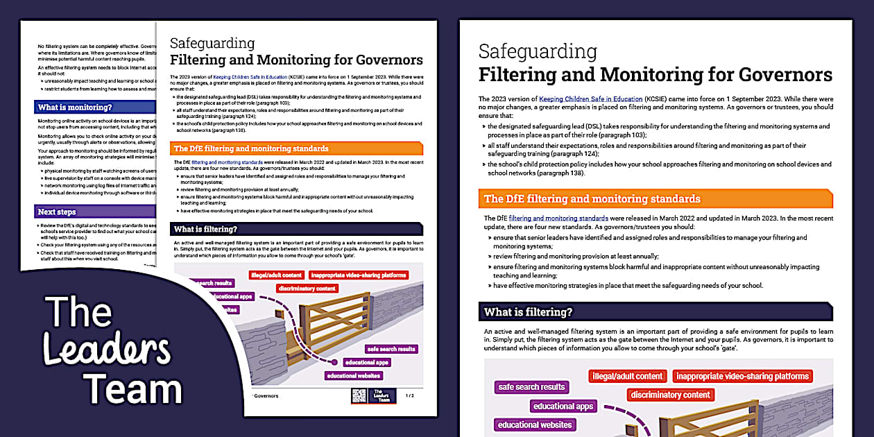 Guidance for Governors: Filtering and Monitoring - SLT