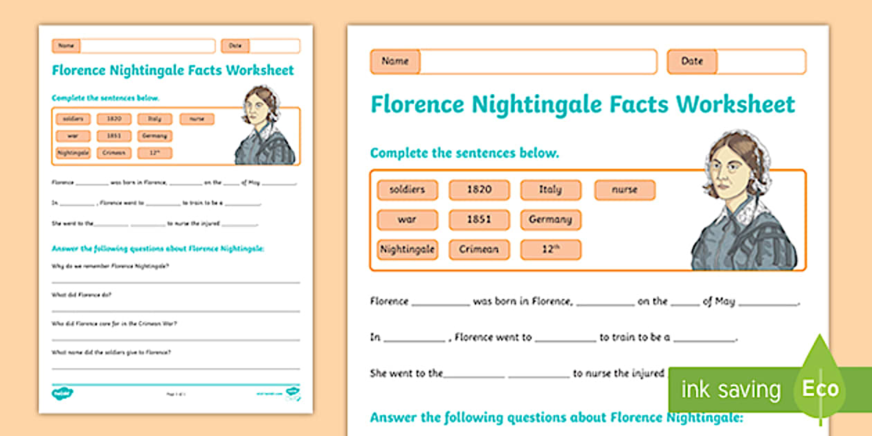 Florence Nightingale Fact Activity for Kids (teacher made)