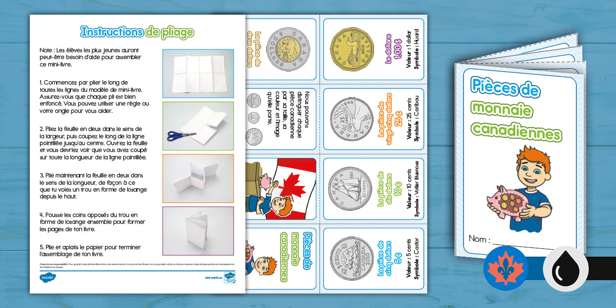 Canadian Coins Mini-Book French (Teacher-Made) - Twinkl